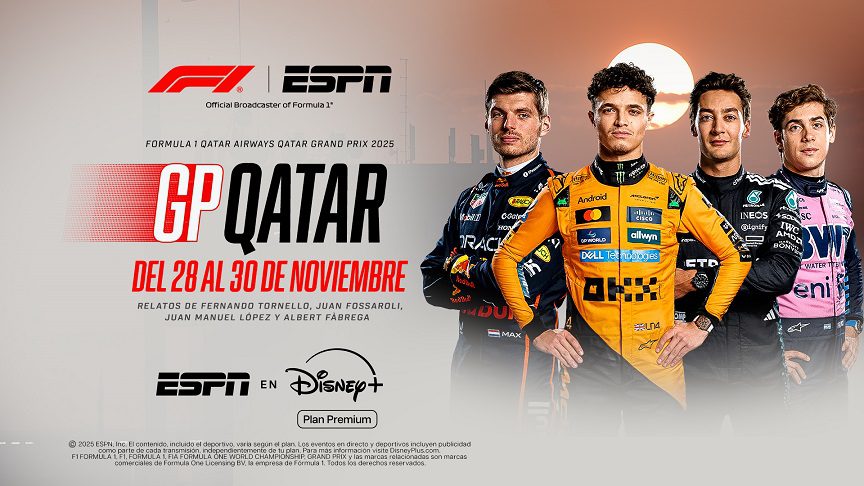 ESPN trae la Fórmula 1 desde Catar con una apasionante carrera