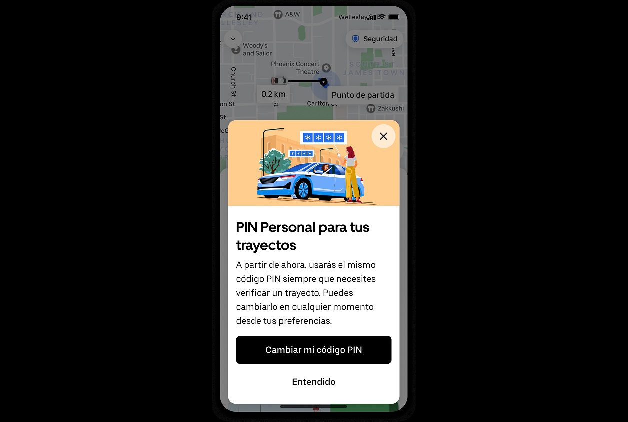 Uber lanza PIN personal para verificar cada trayecto, incluido Uber Taxi